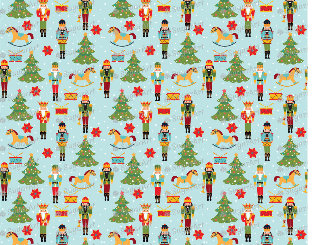 Christmas Pattern with Nutcrackers Trees - Icing - ISA123 – Sugar Art