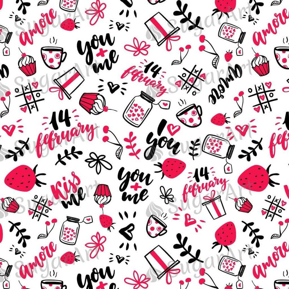 Doodle Valentine Background - BSA047 – Sugar Art