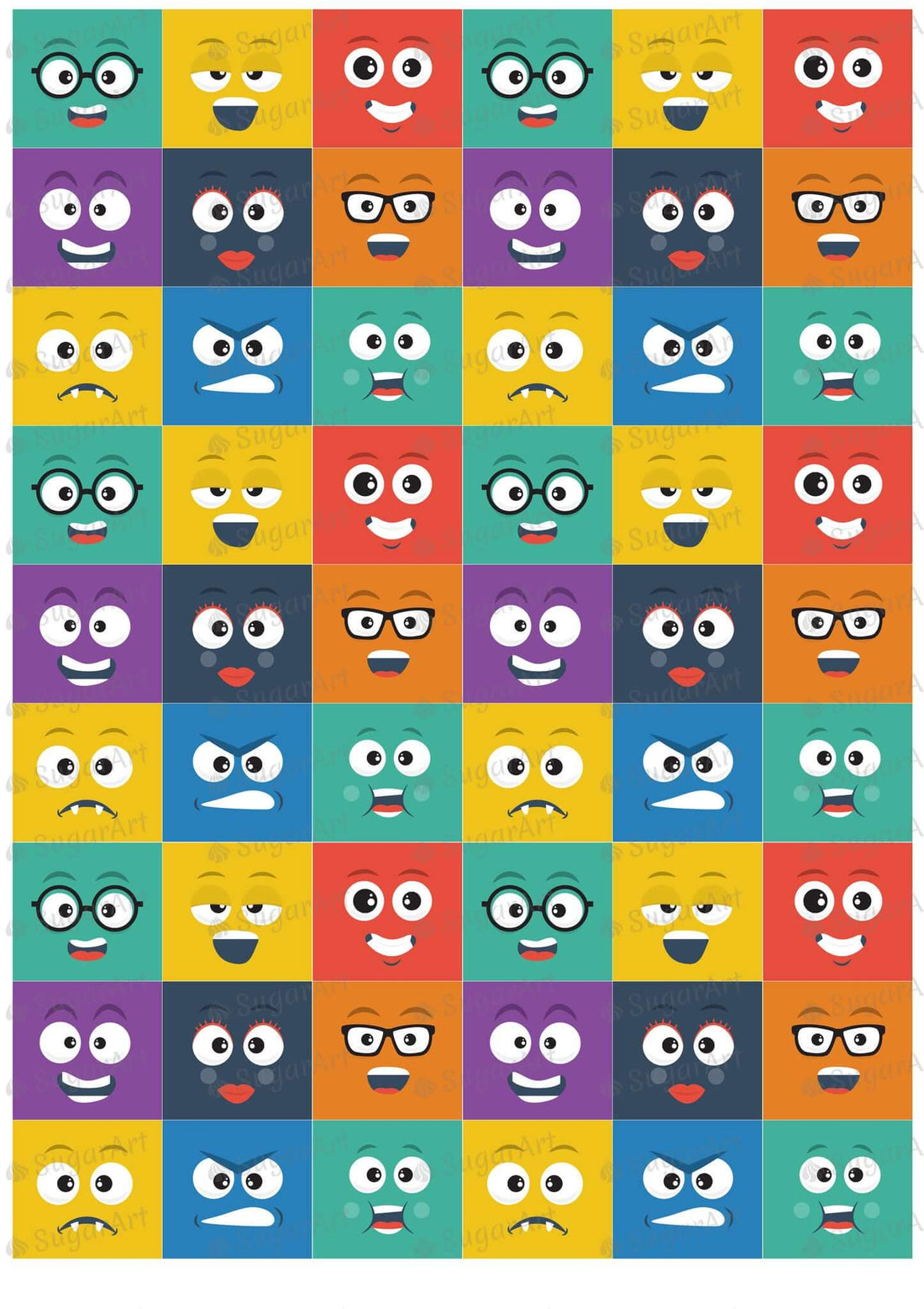 Square Smileys Pack, Emoji - ESA011 – Sugar Art