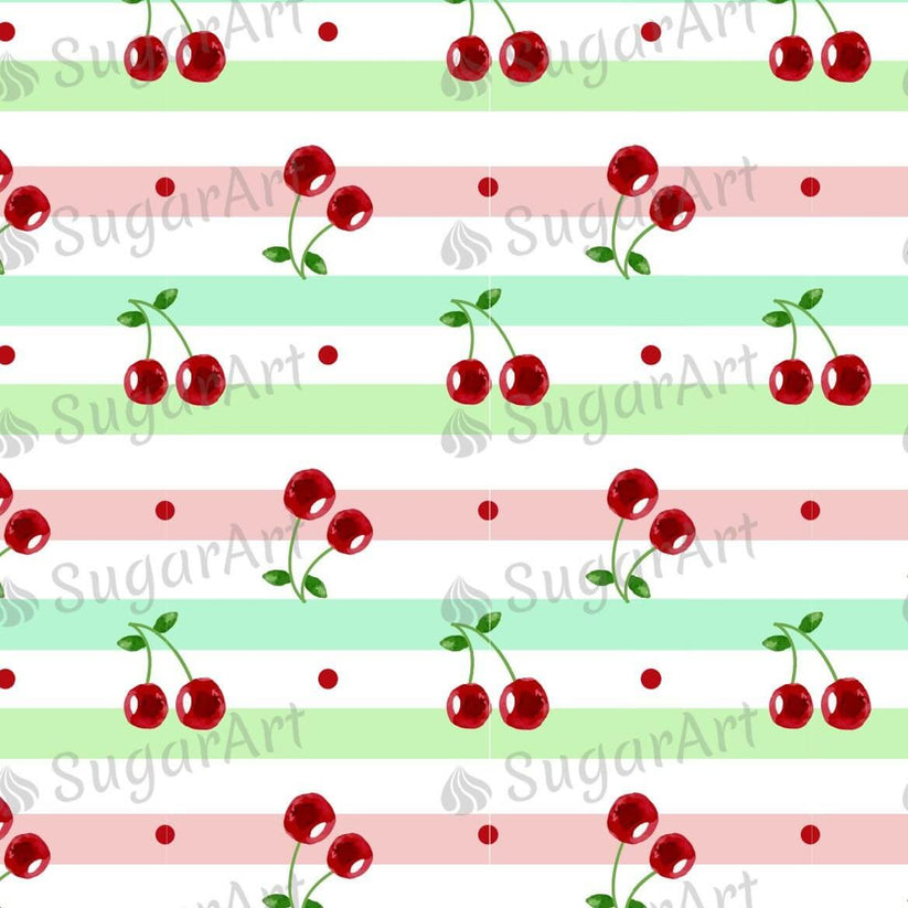 Striped Cherry Pattern - Icing - ISA064 – Sugar Art
