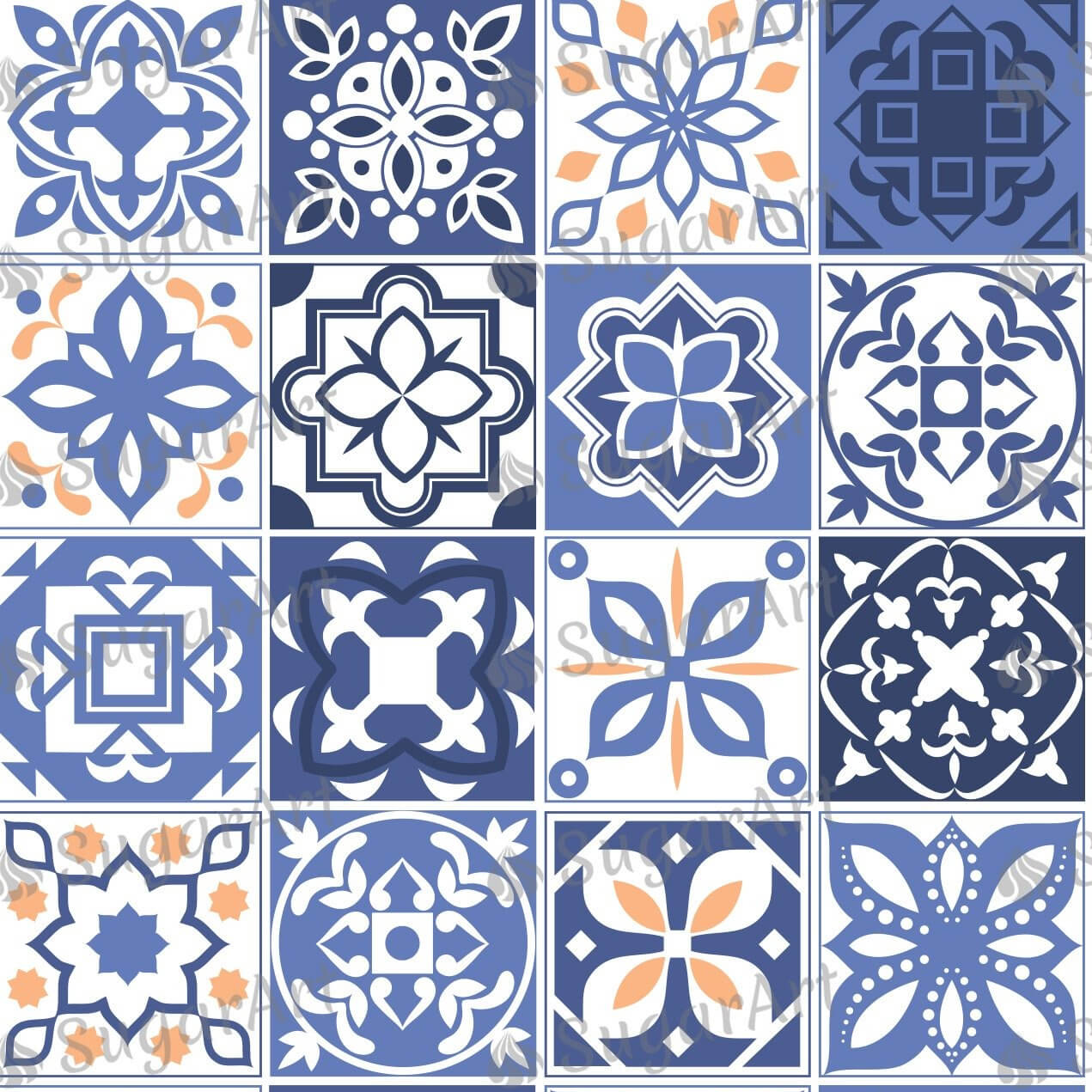 Tiles With Floral Texture - Icing - ISA090 – Sugar Art